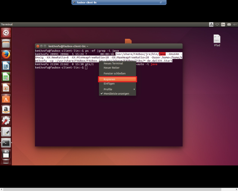 Using command line parameters - FAUbox