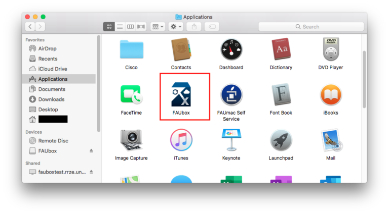 Installing on macOS - FAUbox