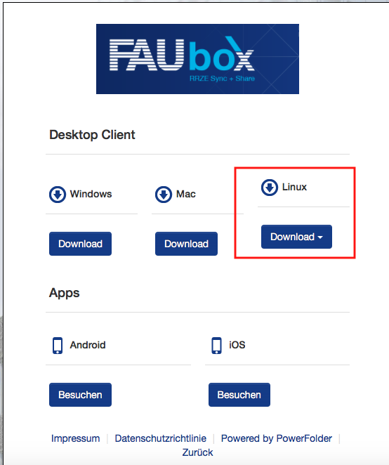 Installing on Linux › FAUbox