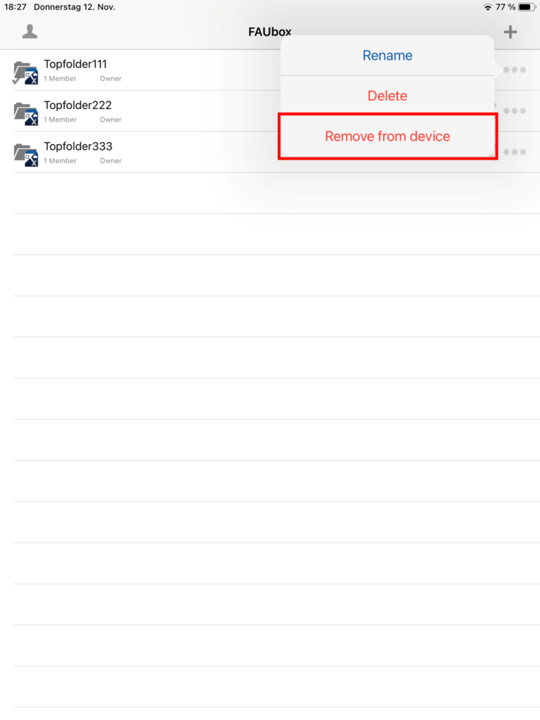 Working with toplevel folders › FAUbox