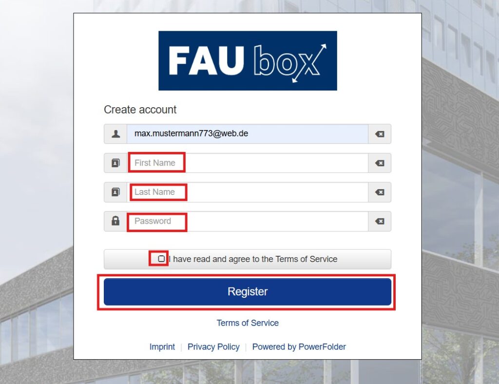 Registration - Login Guide for external Users - FAUbox
