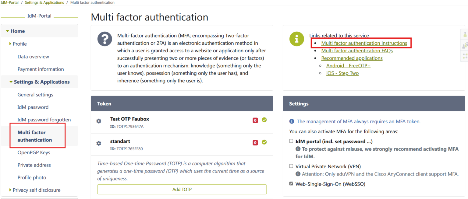 Logging into the web interface - FAUbox